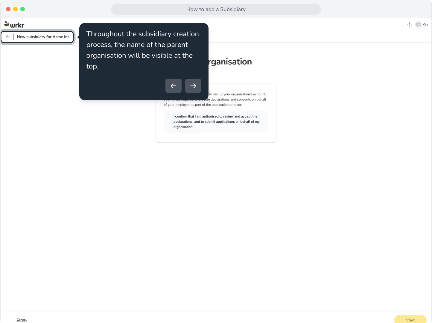 How to add a Subsidiary – Wrkr Help Centre
